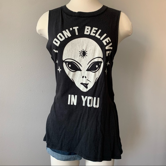 Social Decay | Tops | Social Decay Black Alien Print Tank Top I Dont ...